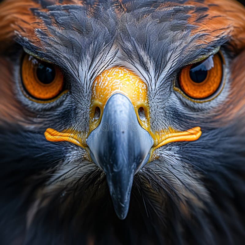 AI-generated Illustration of an Eagle S Face Featuring Intense Orange ...
