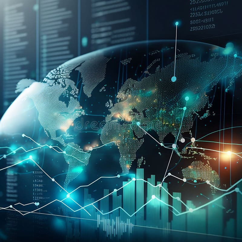 AI Generated Illustration of the Earth in a Connected Network with ...