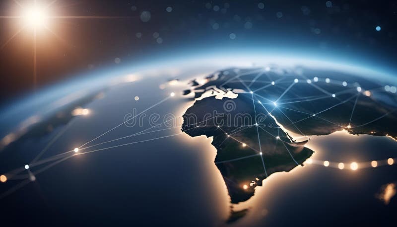 Background Image Network on Earth Stock Illustration - Illustration of ...