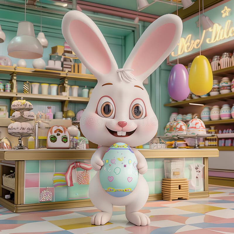 AI Generated Illustration of an Easter Rabbit with a Hidden Egg Inside ...