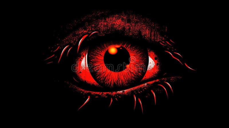 AI Generated Illustration of an Eerie Creature with Glowing Red Eyes ...