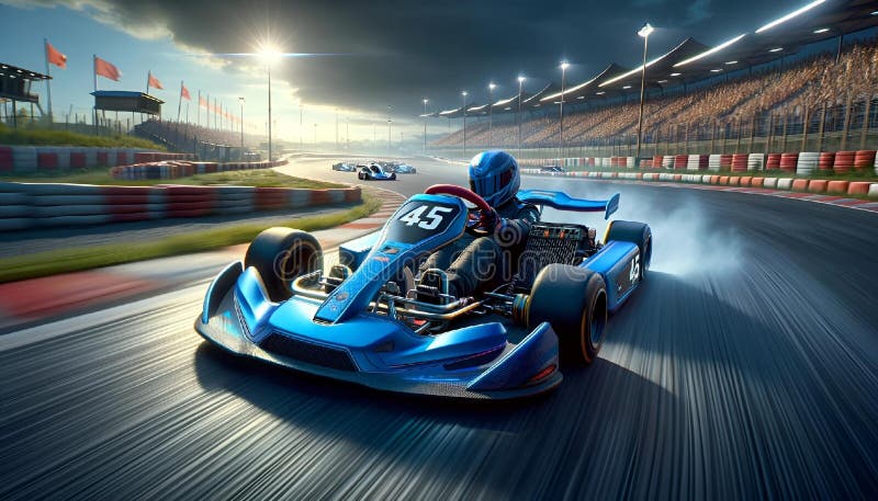 AI Generated Illustration of an Electric Blue Racing Car Stock ...