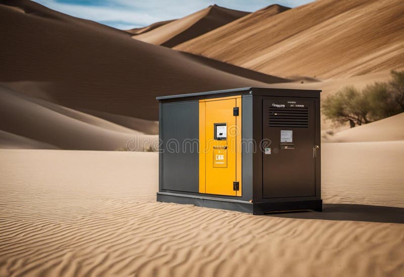 AI Generated Illustration of an Electrical Unit Set in a Sandy ...
