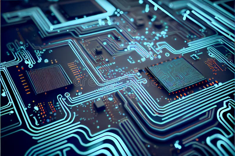 AI Generated Illustration of Electronic Circuit Board Stock ...