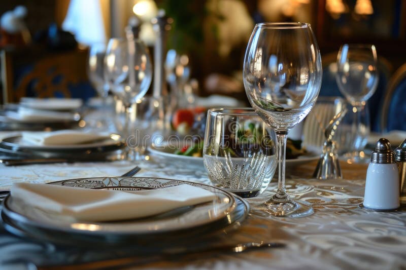 AI-generated Illustration of Elegant Table Setting with Plates and ...