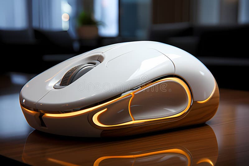 AI Generated Illustration of an Elegant White and Gold Mouse Atop a ...