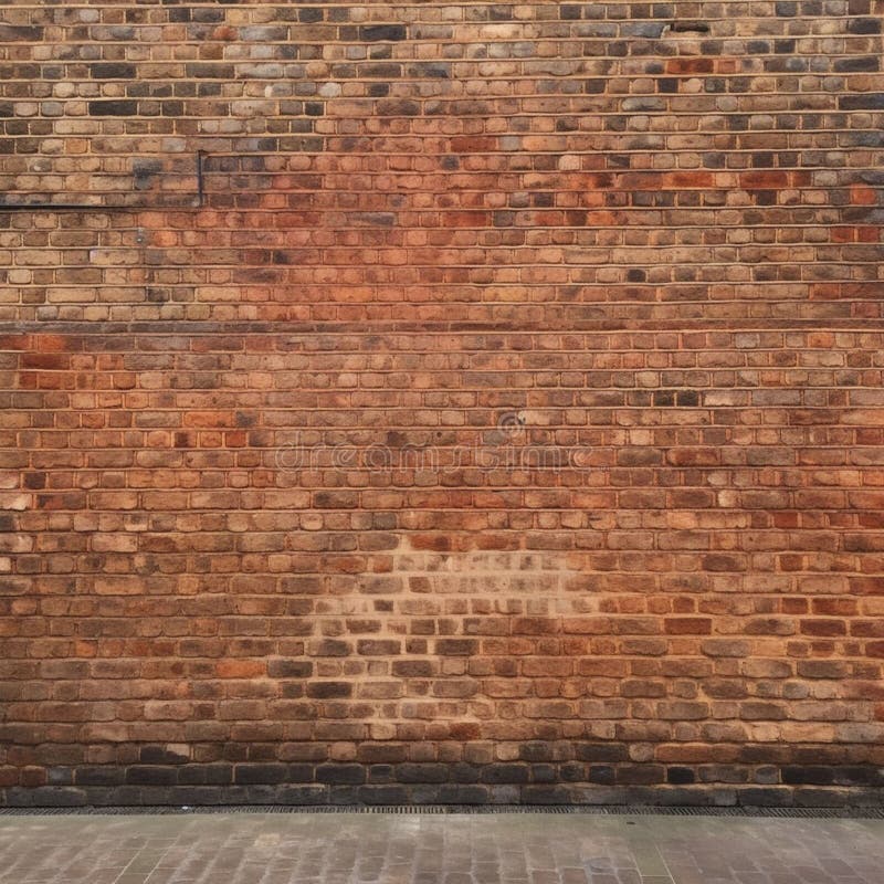 AI Generated Illustration of a an Empty Brick Wall in a Brick-paved ...