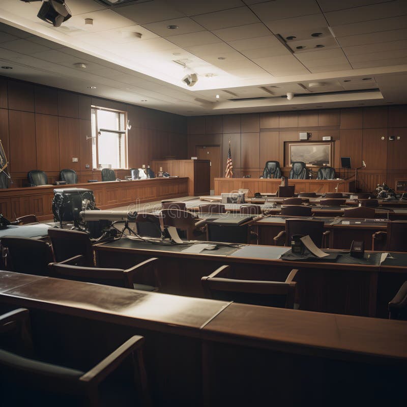 AI Generated Illustration of an Empty Courtroom Stock Illustration ...