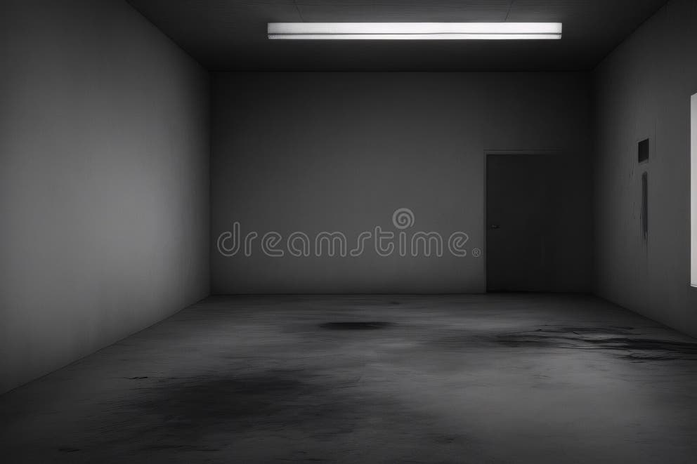 AI-generated Illustration of an Empty Dark Room Stock Illustration ...