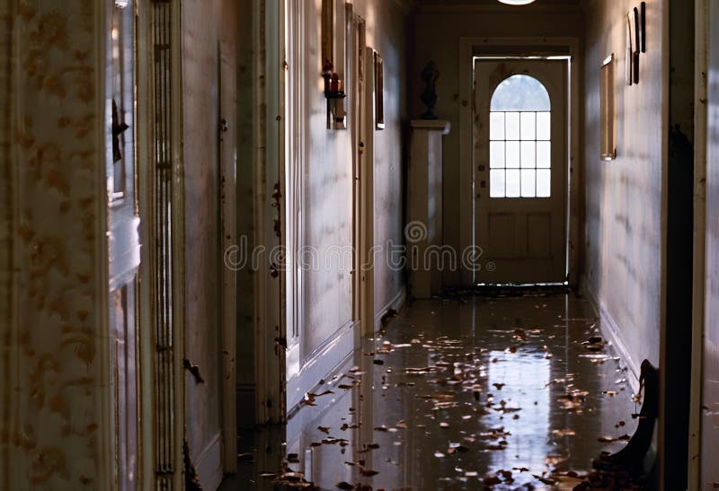 AI-generated Illustration of an Empty Hallway with a Wet Floor Stock ...