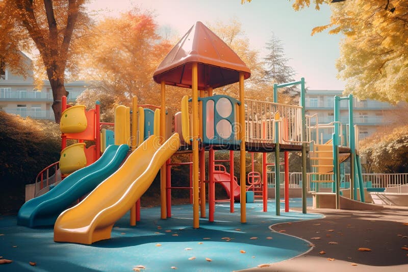 AI Generated Illustration of an Empty Playground for Children Stock ...