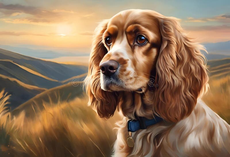 AI Generated Illustration of a English Cocker Spaniel Dog Portrait ...