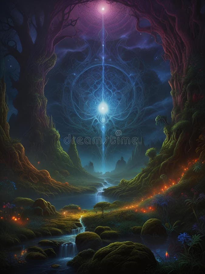 AI Generated Illustration of an Ethereal Angel Standing before a ...