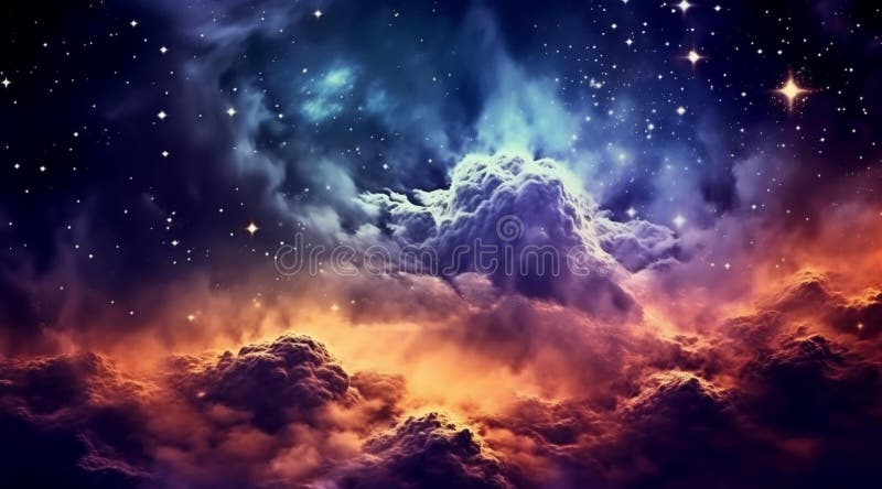AI Generated Illustration of an Ethereal Image of Deep Space, Featuring ...
