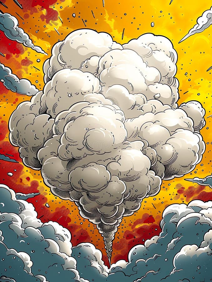 A Cloud that is Going Up in the Sky with an Explosion Stock ...