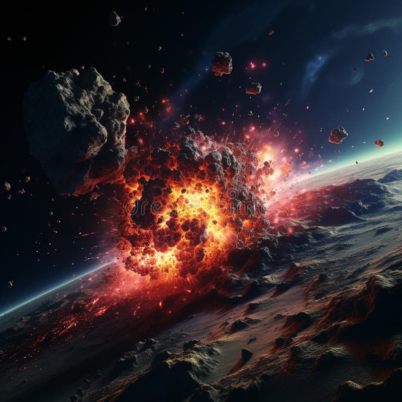 AI Generated Illustration of an Explosion on the Earth Stock ...