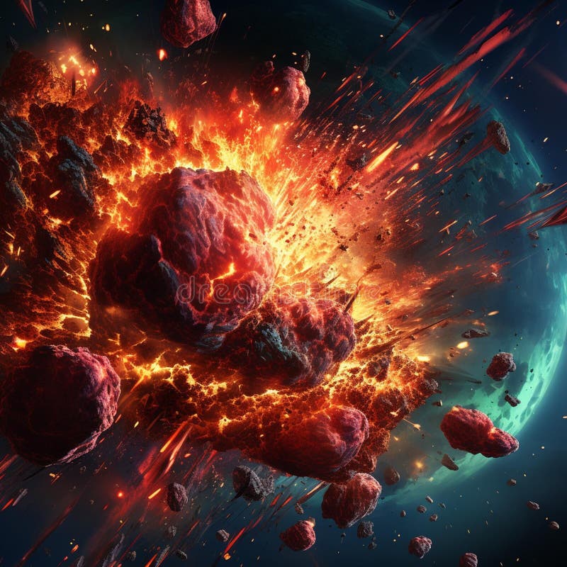 AI Generated Illustration of an Explosion on the Earth Stock ...
