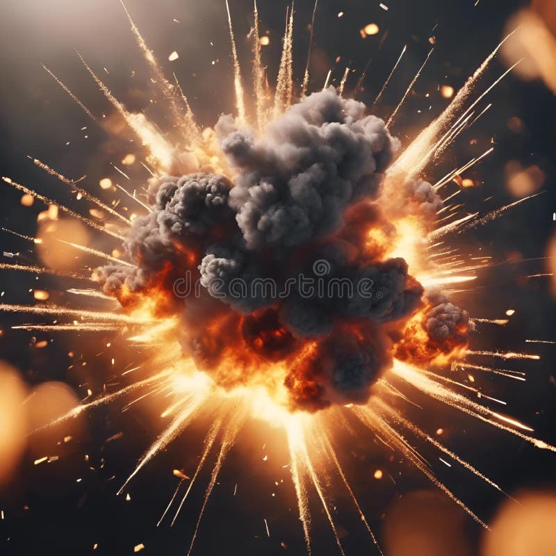 AI-generated Illustration of Explosive Smoke Against a Deep, Dark ...
