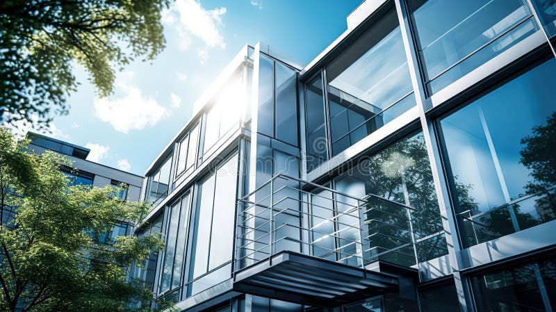 AI Generated Illustration of an Exterior of a Large Building, Featuring ...