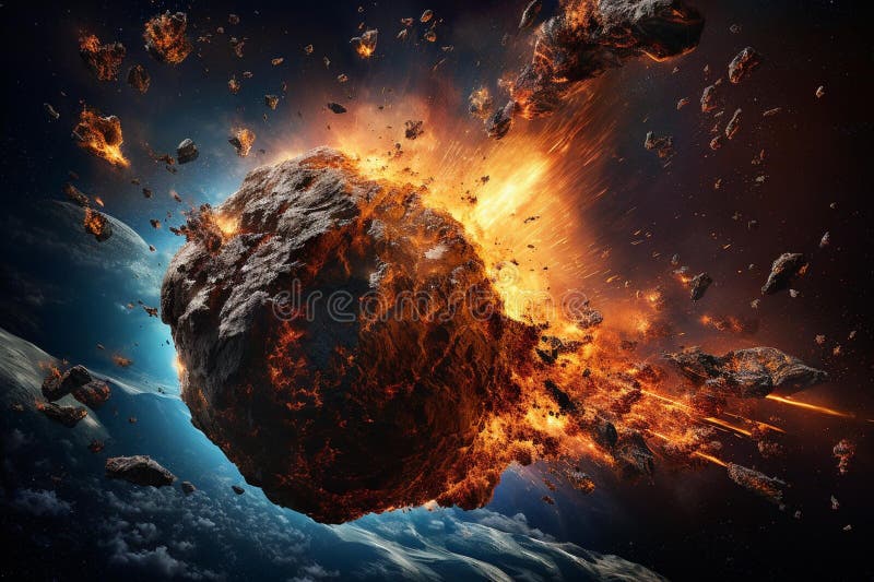 AI Generated Illustration of an Extraterrestrial Space Rock Creating a ...