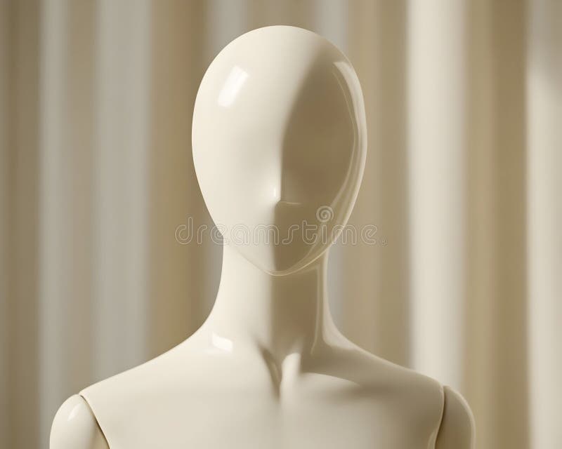 AI-generated Illustration of a Faceless Mannequin with a Smooth, Glossy ...