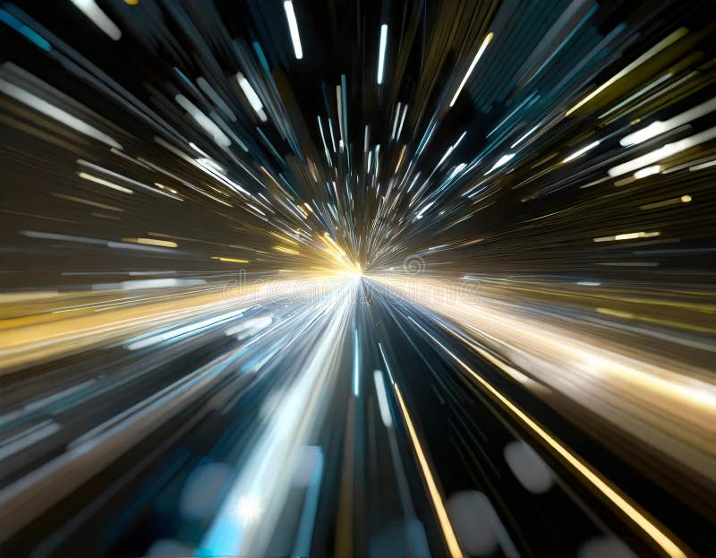 AI Generated Illustration of Fast Movement through Open Space into ...