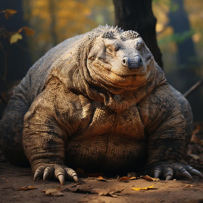 AI Generated Illustration of a Fat Crocodile in a Forest Stock ...