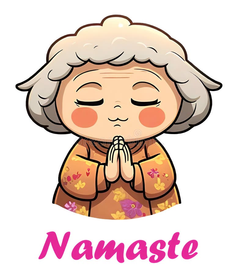 Serene Respect: a Peaceful Greeting Stock Photo - Illustration of ...