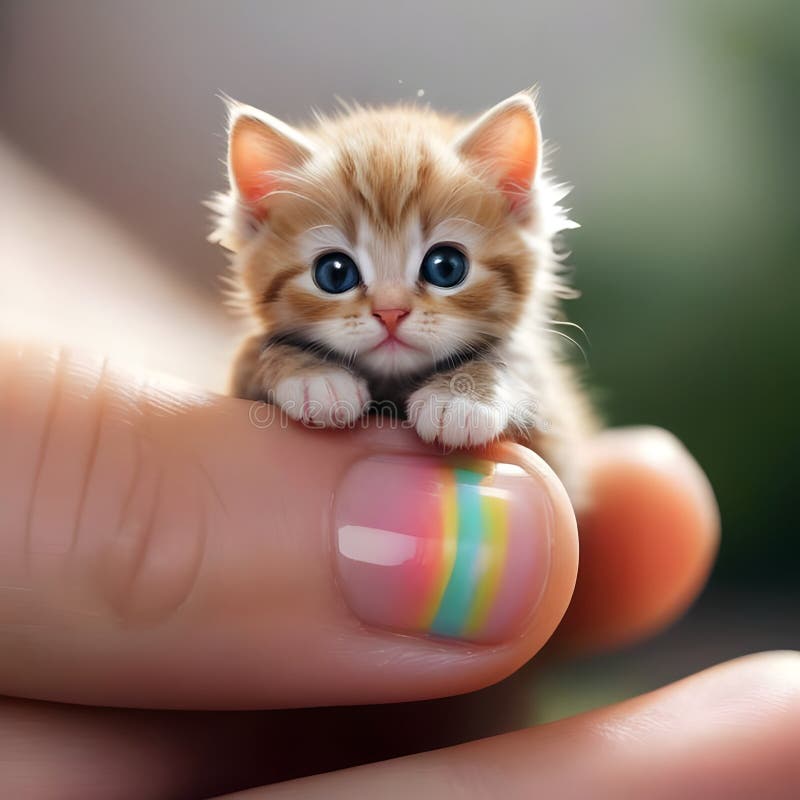 Tiny Kitten with Funny Expressions, Meme-friendly, Kitten on Finger ...