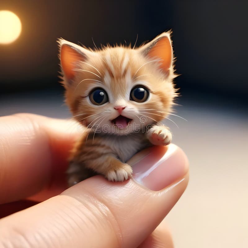 Tiny Micro Kitten with Hilarious Face, Meme Material, Kitten on Finger ...