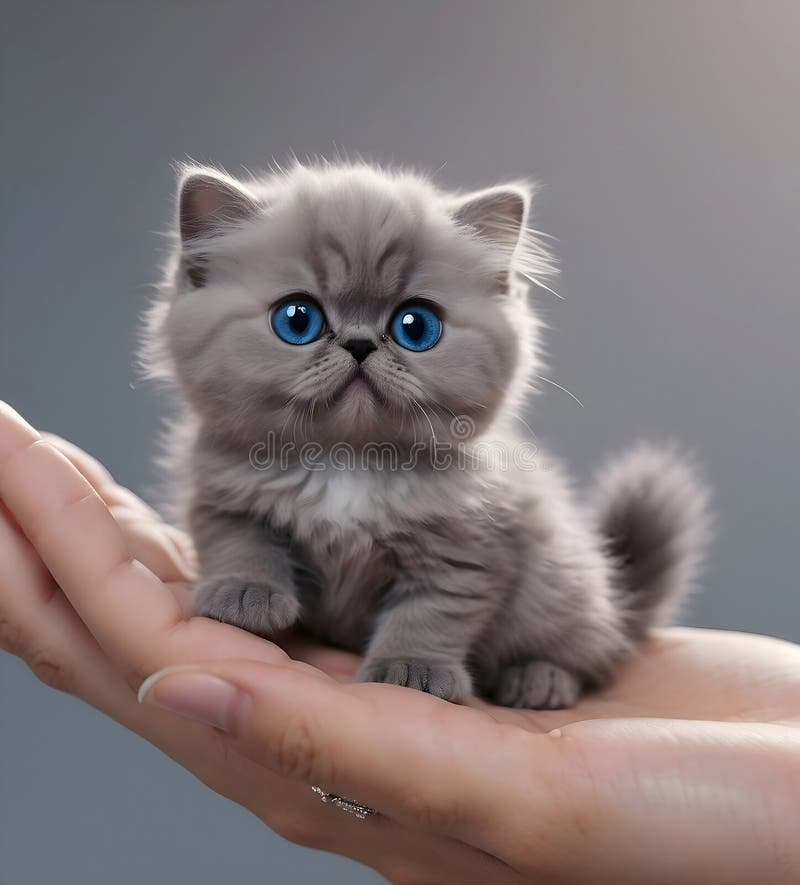 Adorable Tiny Kitten, Great for Funny Memes, Kitten on Palm Stock ...