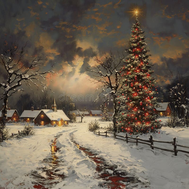 AI Generated Illustration of a Festive Christmas Scene Stock Photo ...