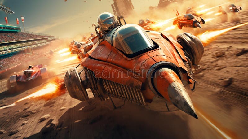 AI Generated Illustration of Fighter Jets Soaring through Fire Stock ...