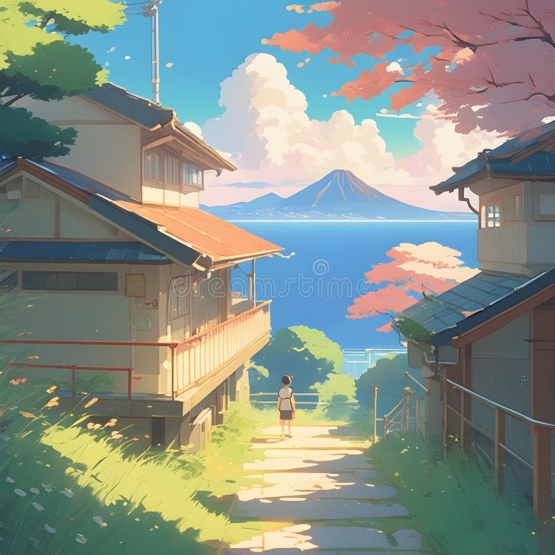 AI Generated Illustration of a Figure Walking Down a Winding Path ...