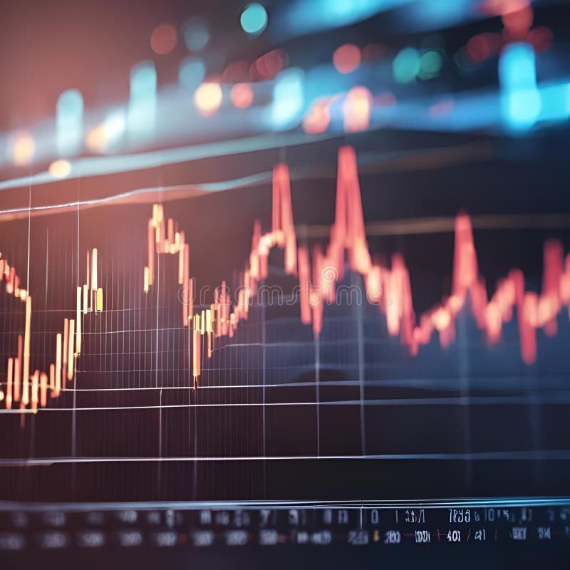 AI Generated Illustration of a Financial Graph Visualization of Stock ...