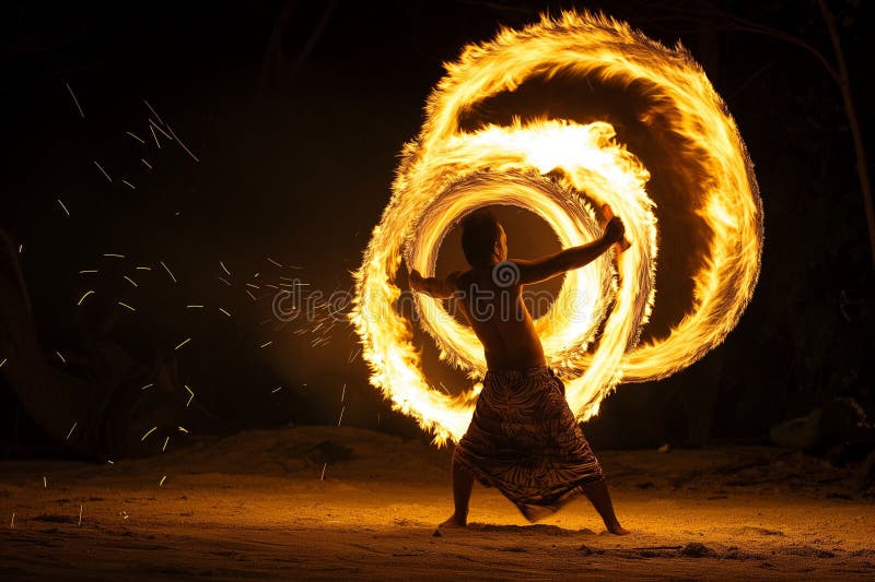 AI-generated Illustration of a Fire Performer Creates Mesmerizing ...
