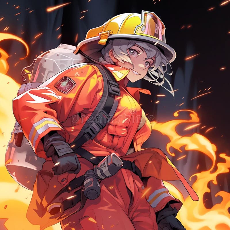 AI Generated Illustration of a Firefighter Wearing a Protective Uniform ...