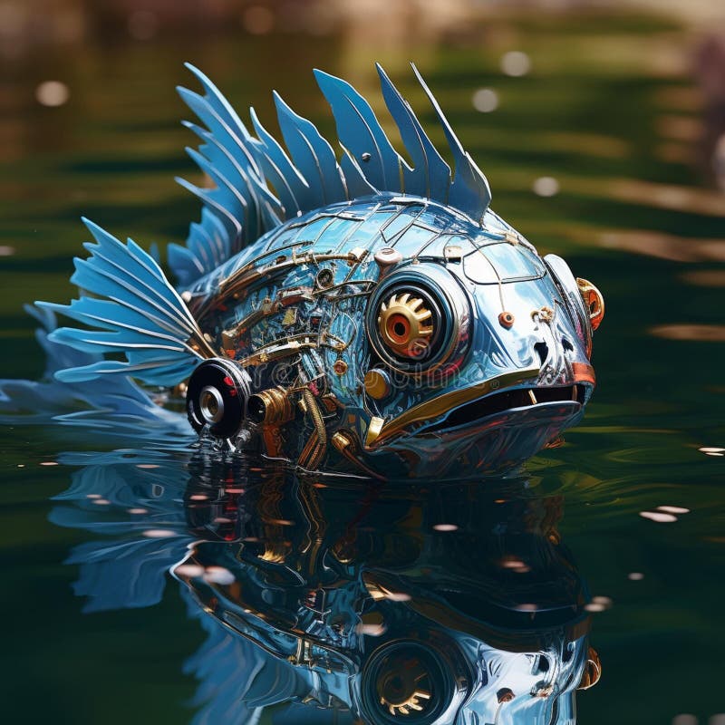 AI Generated Illustration of a Fish in a Robotic Costume Stock ...