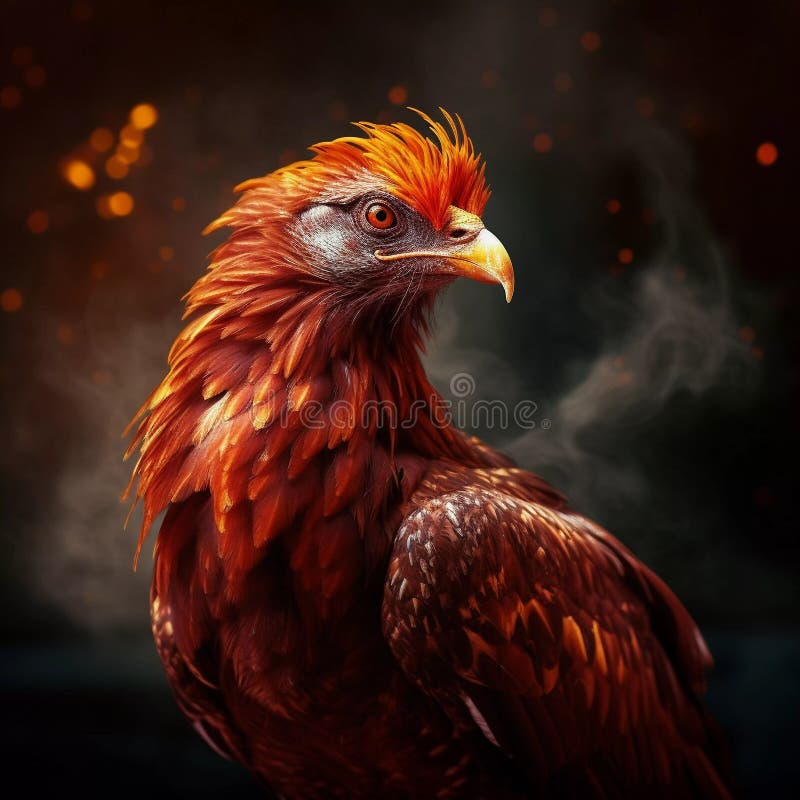 AI Generated Illustration of a Flaming Red Phoenix Bird Stock ...