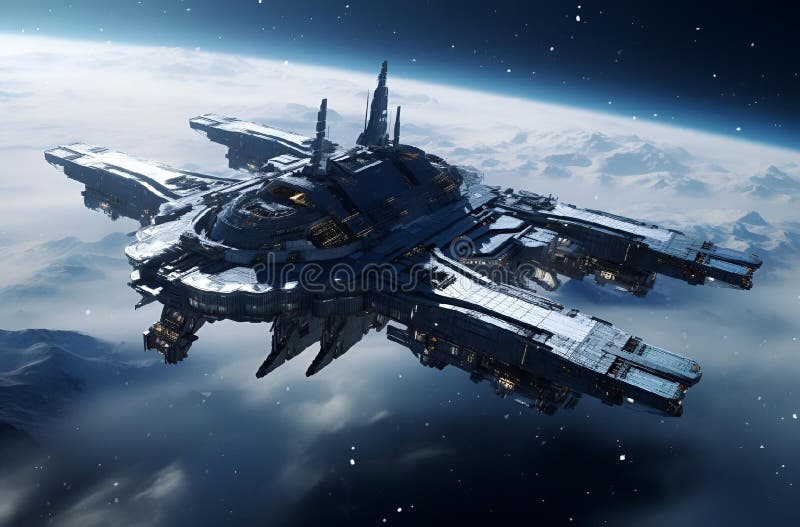 AI-generated Illustration of a Fleet in Space Featuring Multiple ...