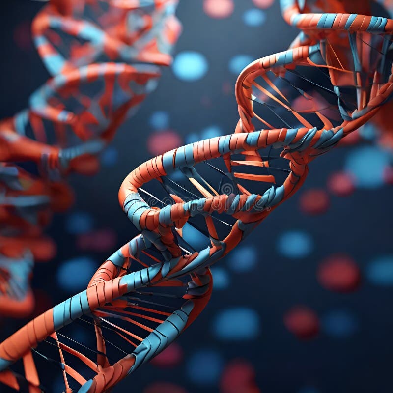 AI Generated Illustration of a Floating Double-decker DNA Model on the ...