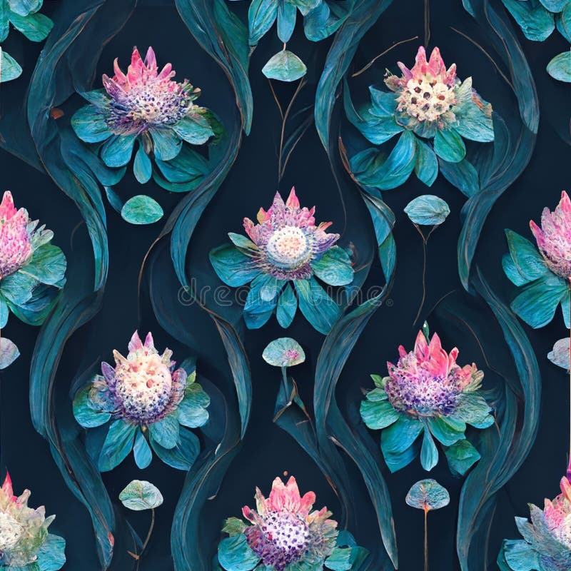 AI Generated Illustration of Floral Pattern Design Stock Illustration ...