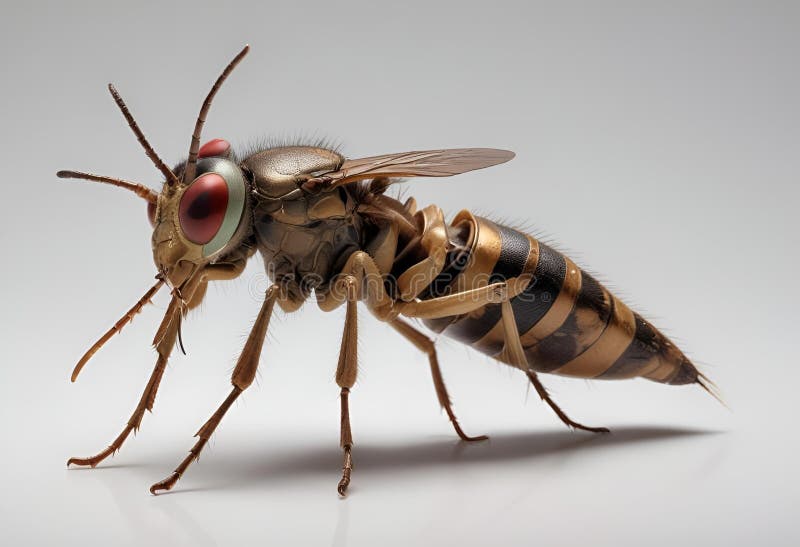 The Fly is on Its Hind Legs with a Red Dot Stock Illustration ...