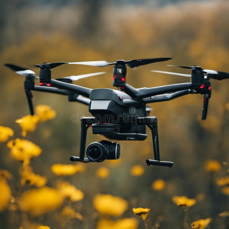 AI-generated Illustration of a Flying Camera Drone in a Lush Meadow ...