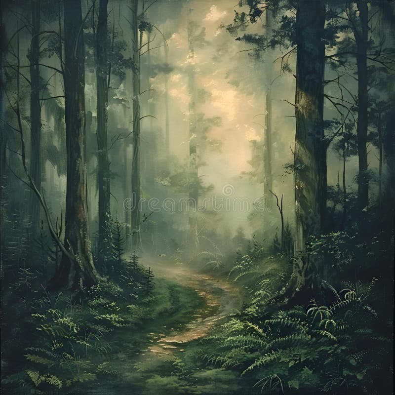 An Image of the Forest Scene of the Jungle, Showing Path in Distance ...