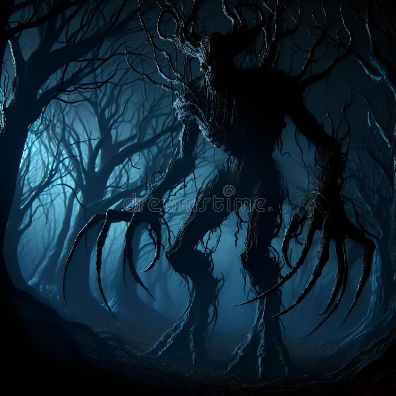 AI Generated Illustration of a Forester Man Featuring a Spooky Tree in ...