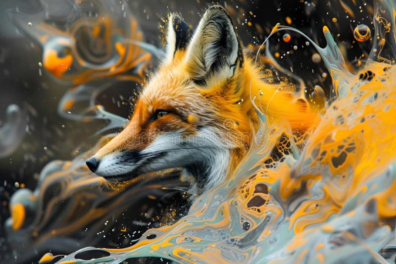 A Fox is Covered in Smoke with Bubbles in it S Mouth Stock Illustration ...