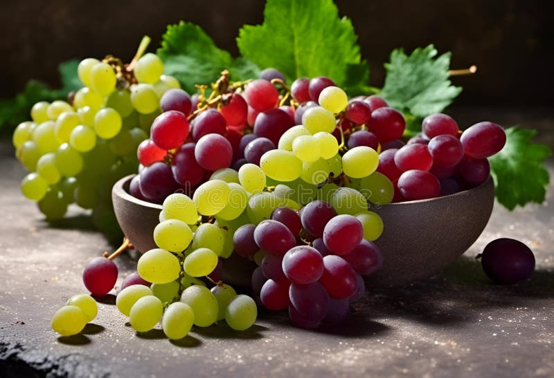 AI Generated Illustration of Fresh Grapes on the Table Stock ...