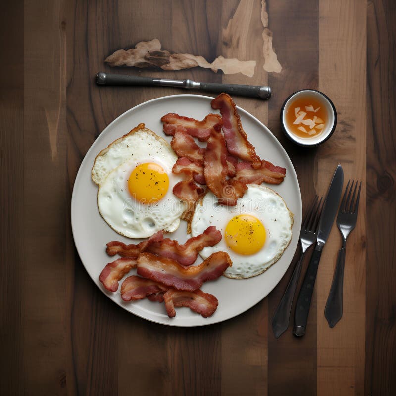 AI Generated Illustration of a Freshly Cooked Breakfast, Featuring a ...