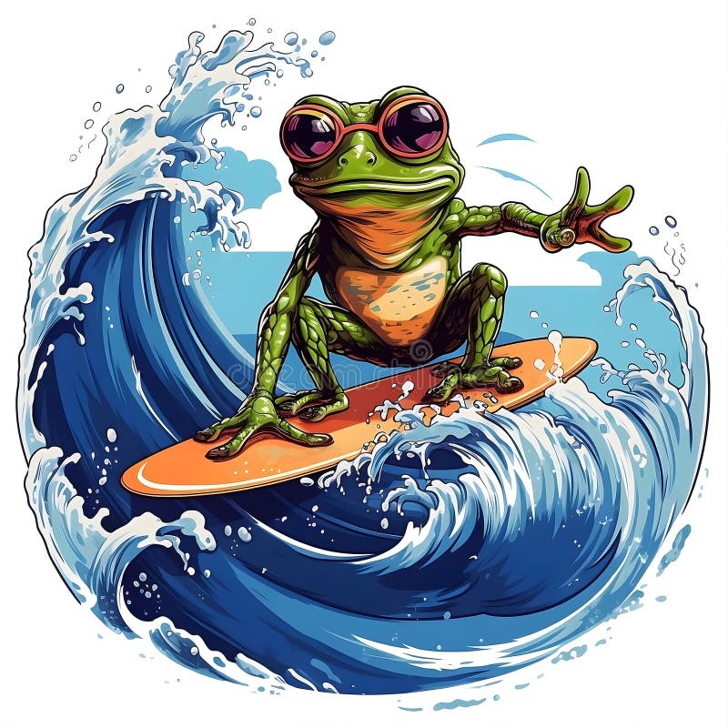 AI Generated Illustration of a Frog Enjoying a Thrilling Experience on ...